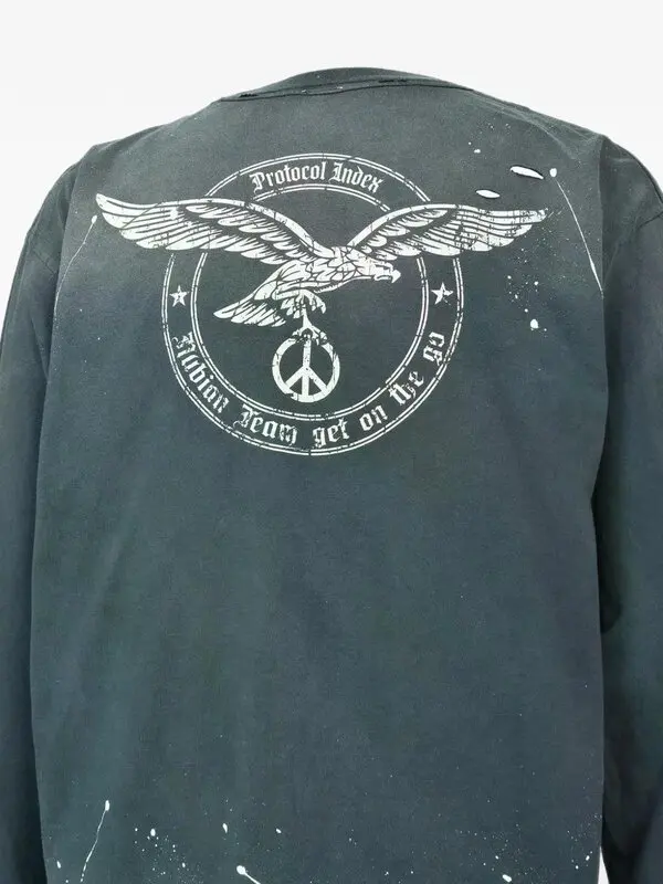 PROTOCOL INDEX Distressed Paint-splatter Sweatshirt