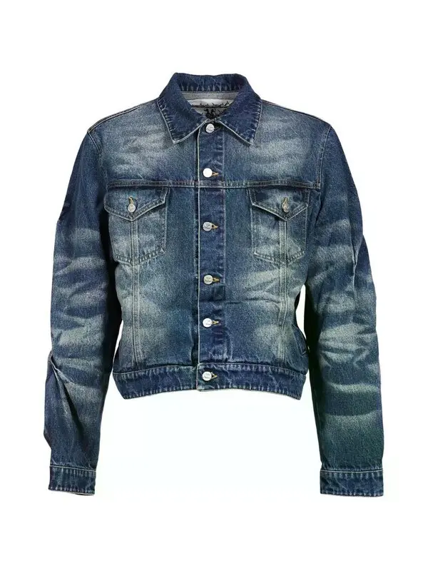 Natasha Zinko Treated Cropped Denim Jacket