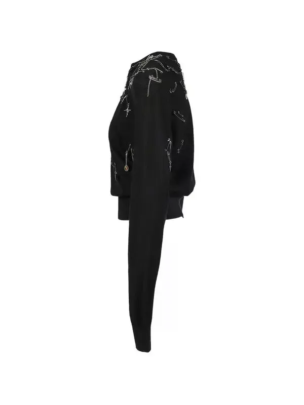 R13 Safety-pin Embellished Crew-neck Sweater