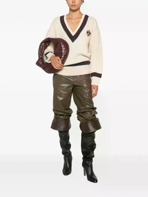 Zimmermann Valiant Cable-knit V-neck Sweater - Neutrals
