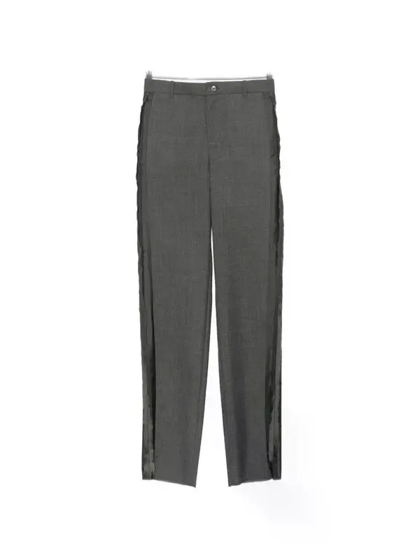 SONIA CARRASCO Frayed Side-stripe Straight-leg Trousers