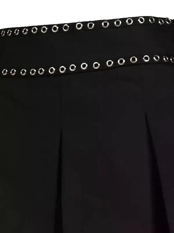 R13 Eyelet-embellished Pleated Mini Skort