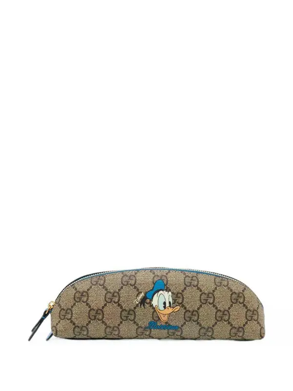 Gucci X Disney Donald Duck Gg Supreme Pencil Case - Neutrals