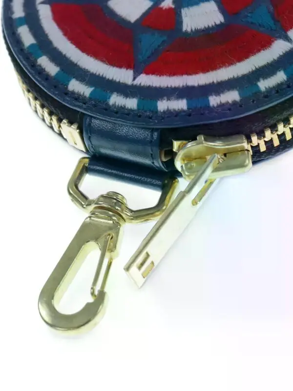 BLACK MEANS Embroidered Leather Coin Case