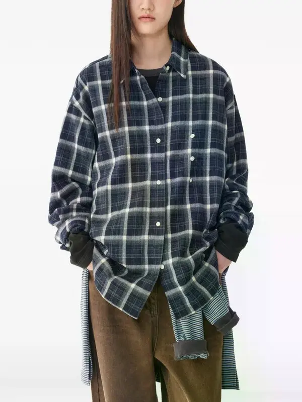 STUDIO TOMBOY Check-pattern Convertible Shirt