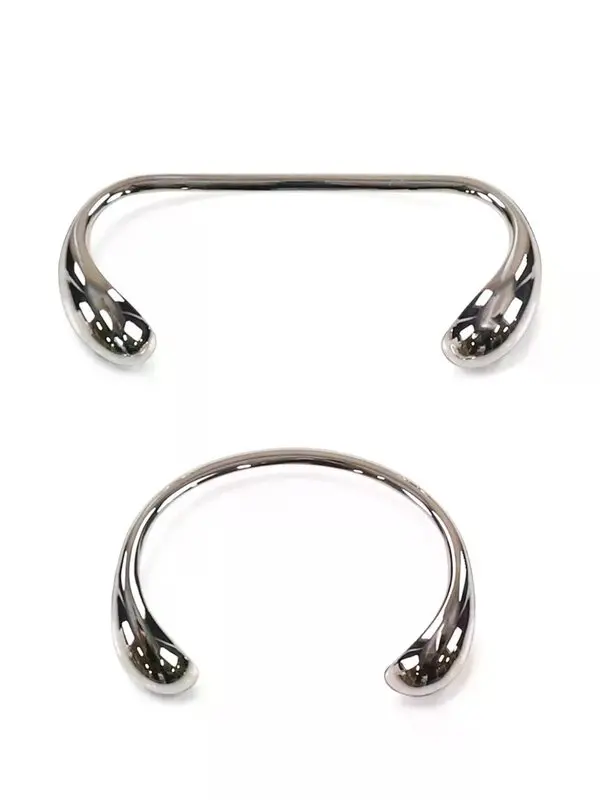 HUGO KREIT Serti Sculptural Cuff Bracelet Set - Silver