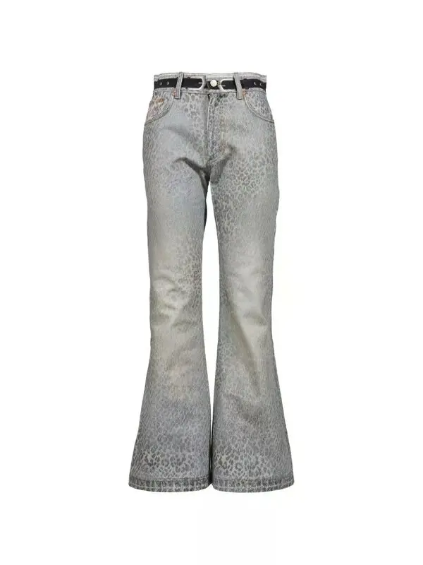 Andersson Bell Leopard-print Faded Jeans