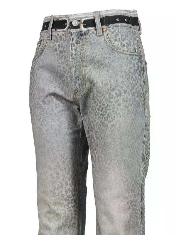 Andersson Bell Leopard-print Faded Jeans