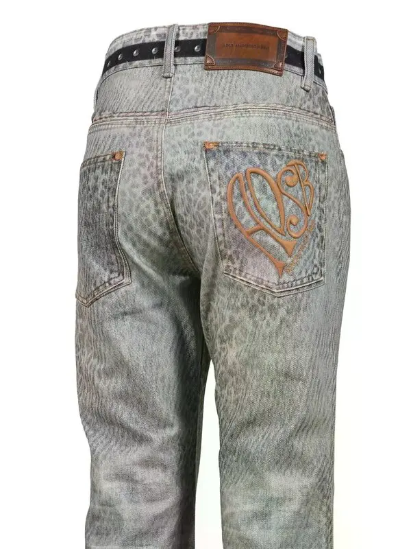 Andersson Bell Leopard-print Faded Jeans