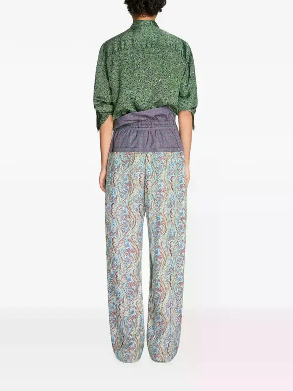 Dries Van Noten Contrast-waist Jacquard Pants