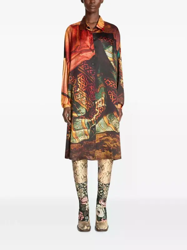 Dries Van Noten Silk Shirt Dress