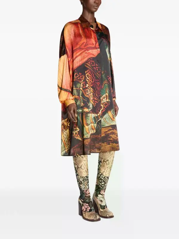 Dries Van Noten Silk Shirt Dress