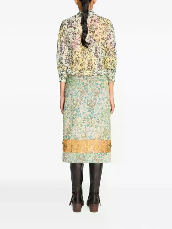 Dries Van Noten Embroidered Floral Skirt