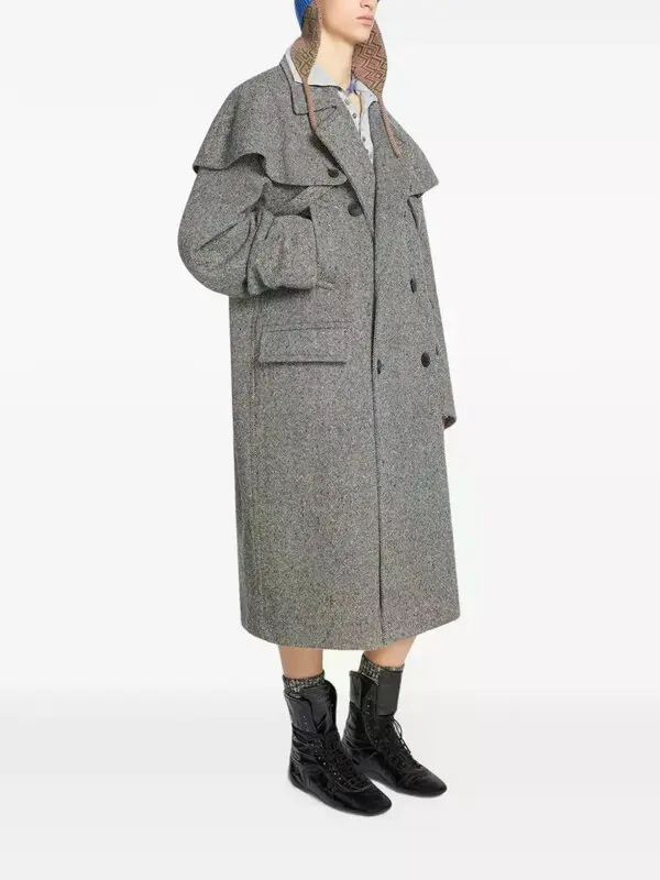 Dries Van Noten Wool Tweed Cape
