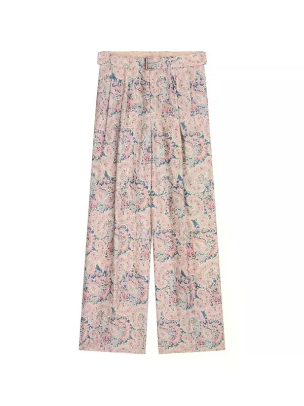 Dries Van Noten Belted Jacquard Pants