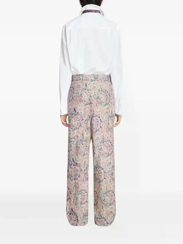 Dries Van Noten Belted Jacquard Pants