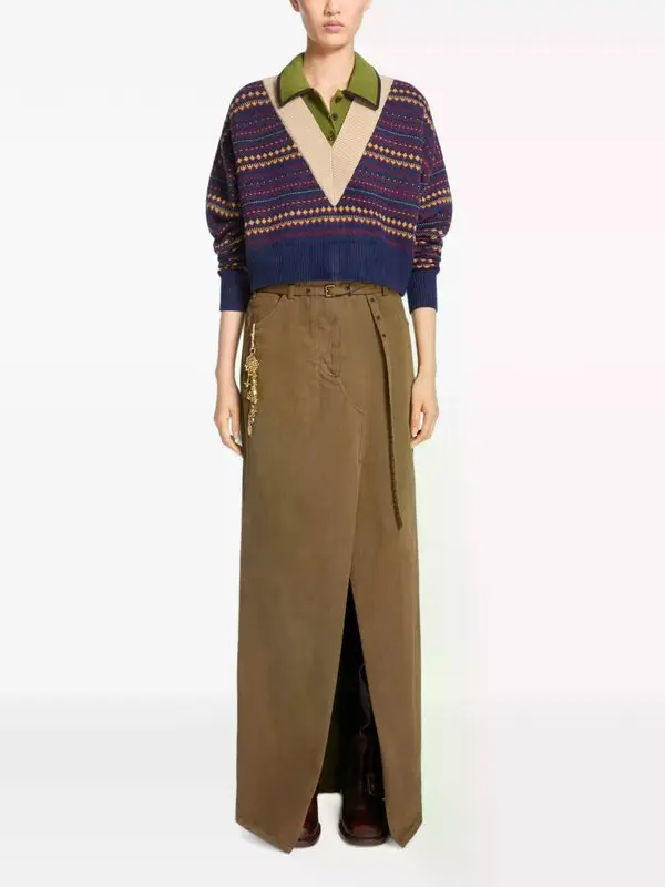 Dries Van Noten Long Overdyed Skirt