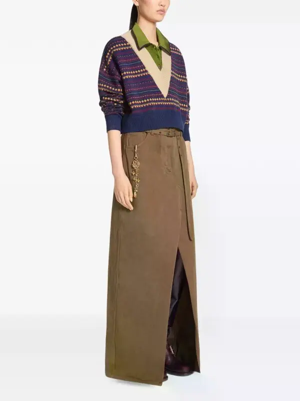 Dries Van Noten Long Overdyed Skirt