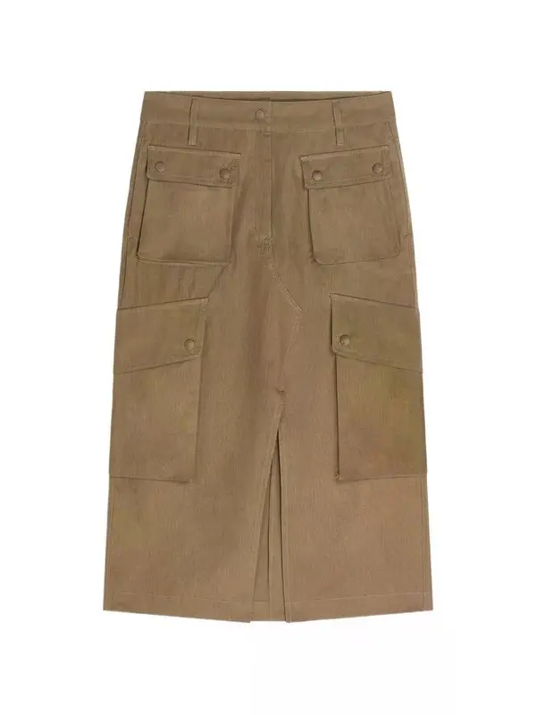 Dries Van Noten Cotton Poplin Cargo Skirt