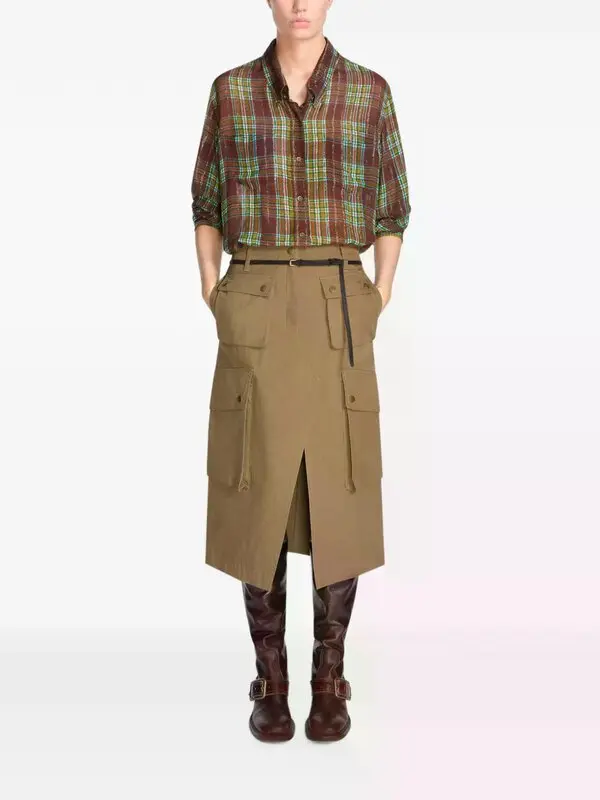 Dries Van Noten Cotton Poplin Cargo Skirt