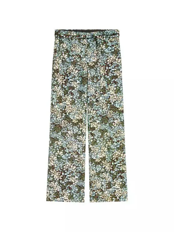 Dries Van Noten Flared Floral Trousers - Black