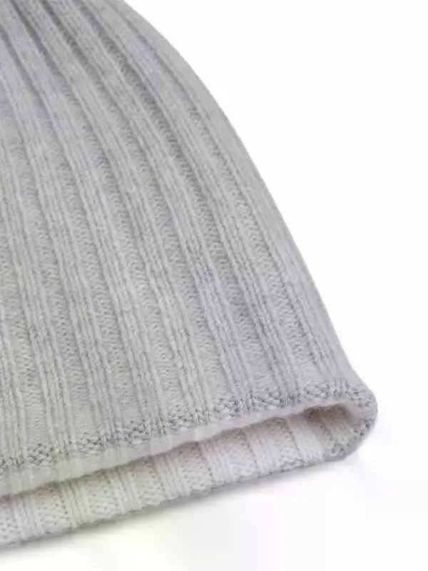 Fedeli Two-tone Ribbed-knit Beanie Hat