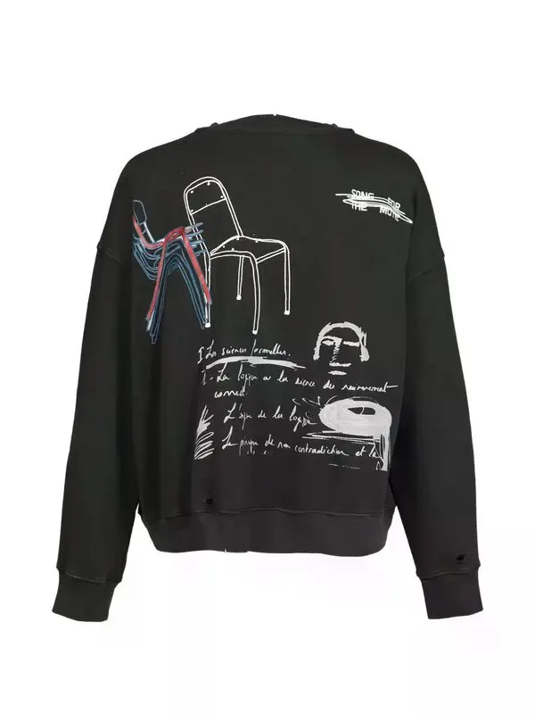 SONG FOR THE MUTE Distressed Graphic-print Sweatshirt