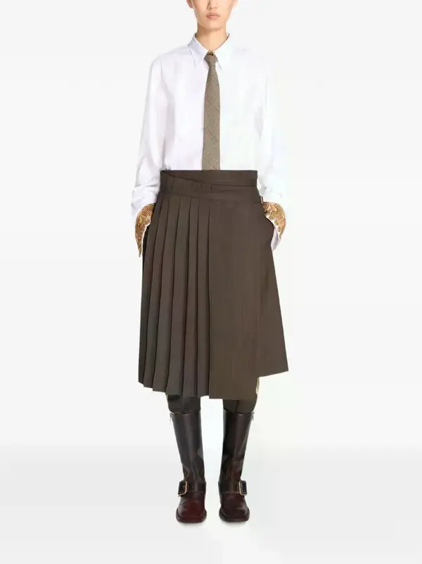 Dries Van Noten Pleated Viscose Skirt