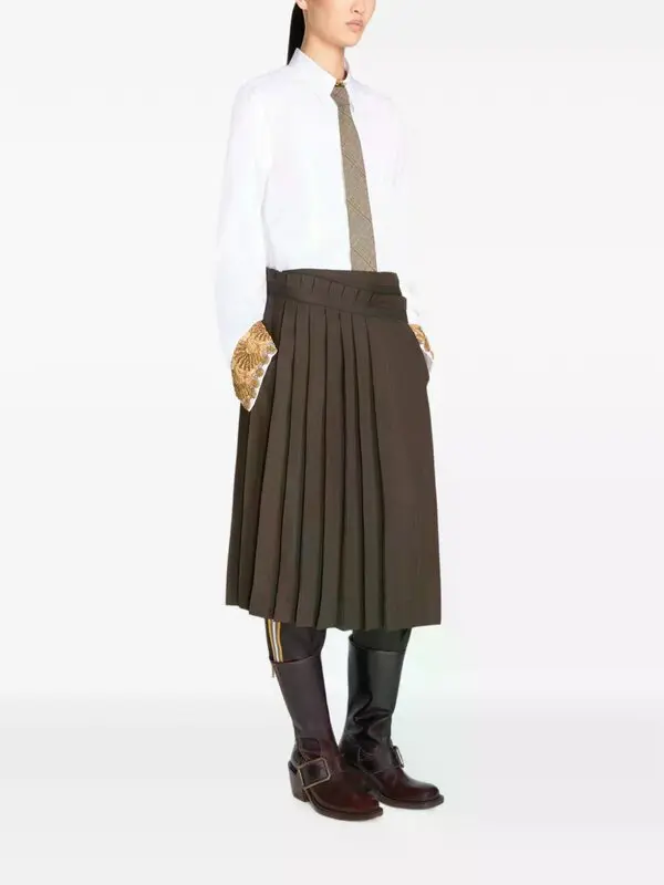 Dries Van Noten Pleated Viscose Skirt