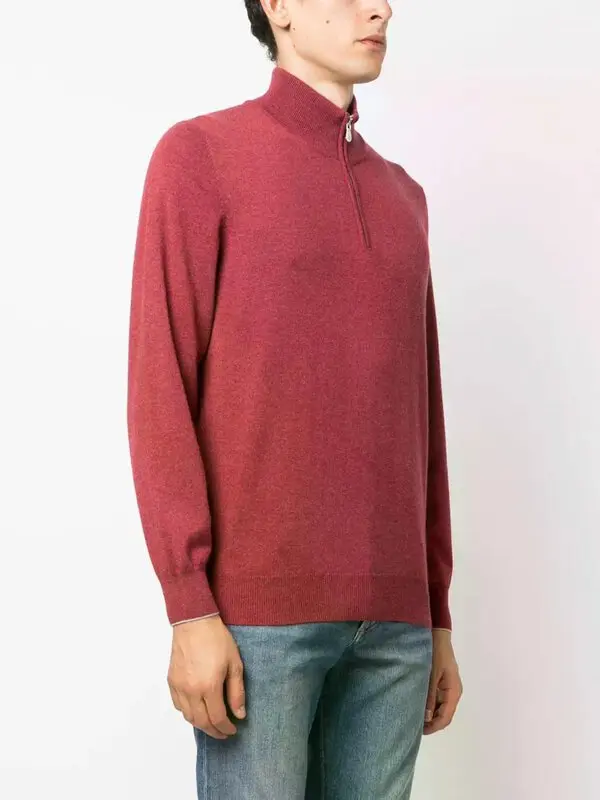 Brunello Cucinelli Cashmere Half-zip Jumper - Red