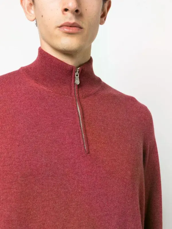 Brunello Cucinelli Cashmere Half-zip Jumper - Red