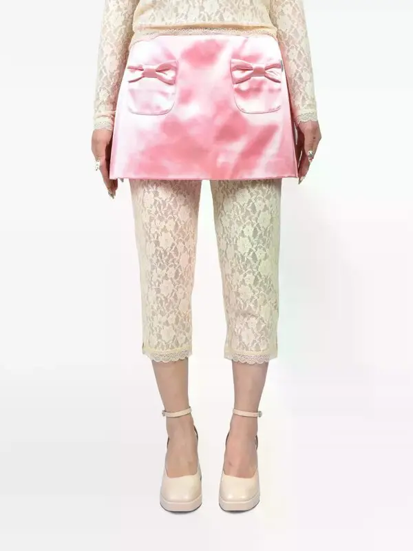 Sandy Liang Bow-embellished Satin Skirt