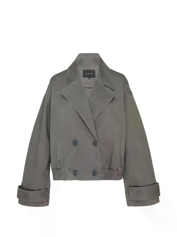 LEE MATHEWS Double-breasted Elasticated Jacket - Grey