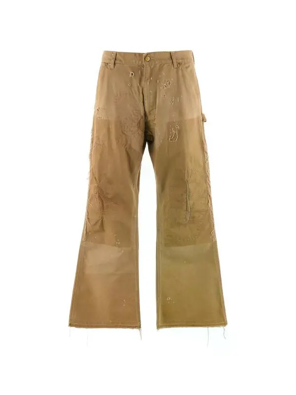 SAINT MXXXXXX Distressed Double-knee Trousers - Neutrals