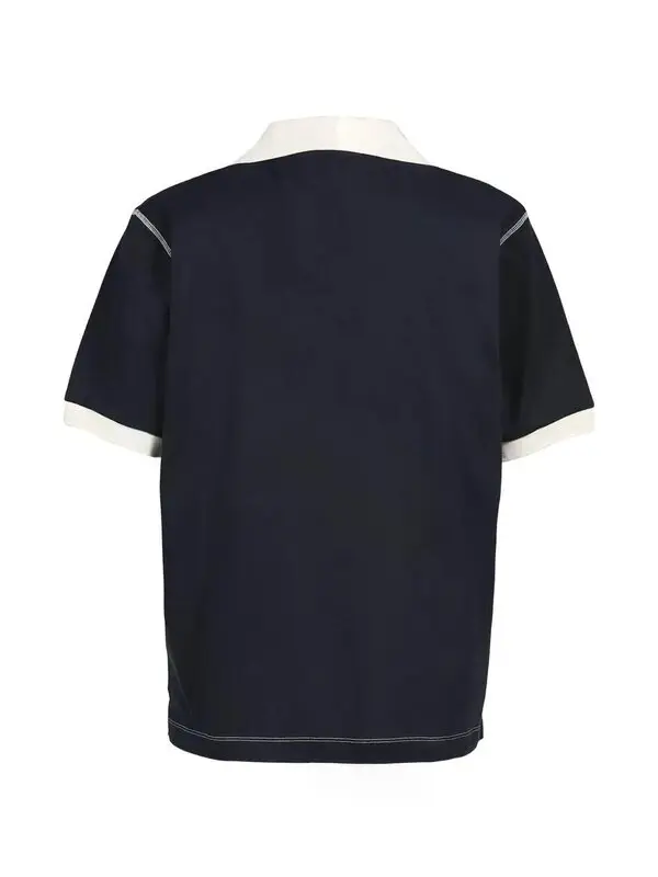NICHOLAS DALEY Striped Embroidered-patch Rugby Polo Shirt