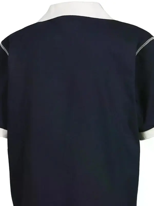 NICHOLAS DALEY Striped Embroidered-patch Rugby Polo Shirt