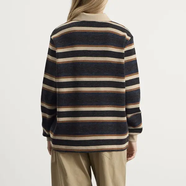 Adidas Striped Polo Knit Jumper - Black