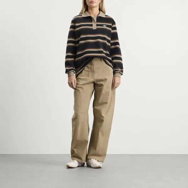 Adidas Striped Polo Knit Jumper - Black