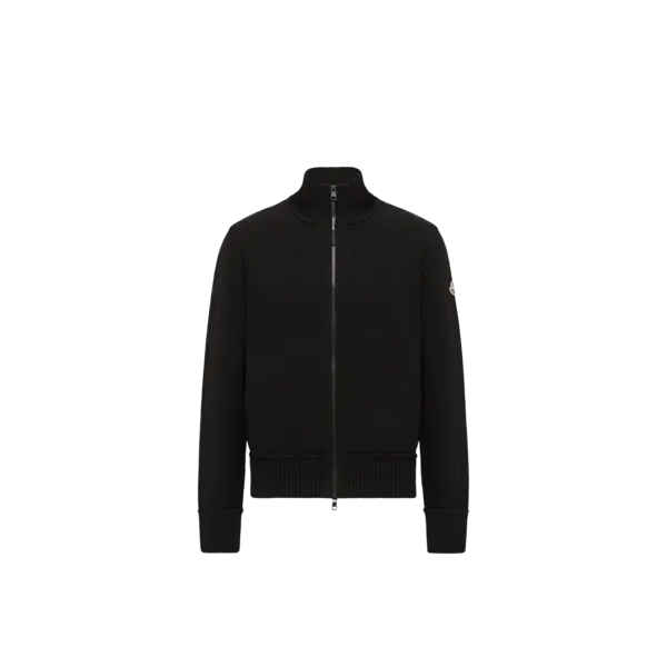 Moncler Cashmere And Wool Zip-up Cardigan - Black