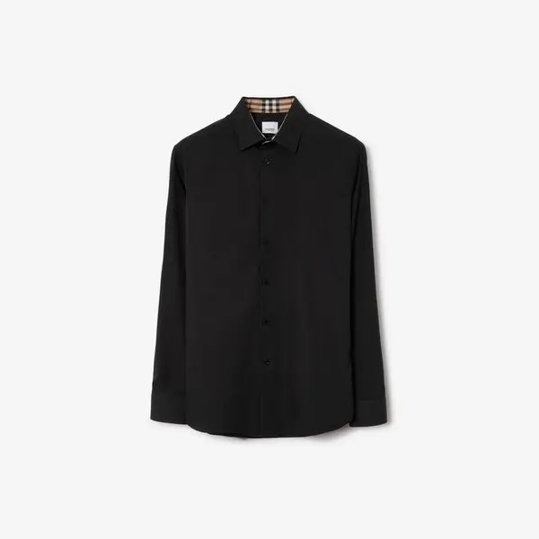 Burberry Classic Fit Stretch Cotton Shirt - Black