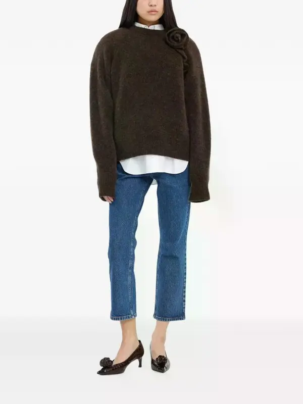 ROTATE BY BIRGER CHRISTENSEN Alpaca And Wool Blend Floral Jumper