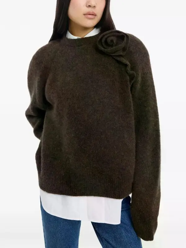 ROTATE BY BIRGER CHRISTENSEN Alpaca And Wool Blend Floral Jumper