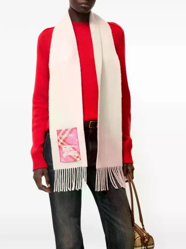 Burberry Narrow Check Label Cashmere Scarf