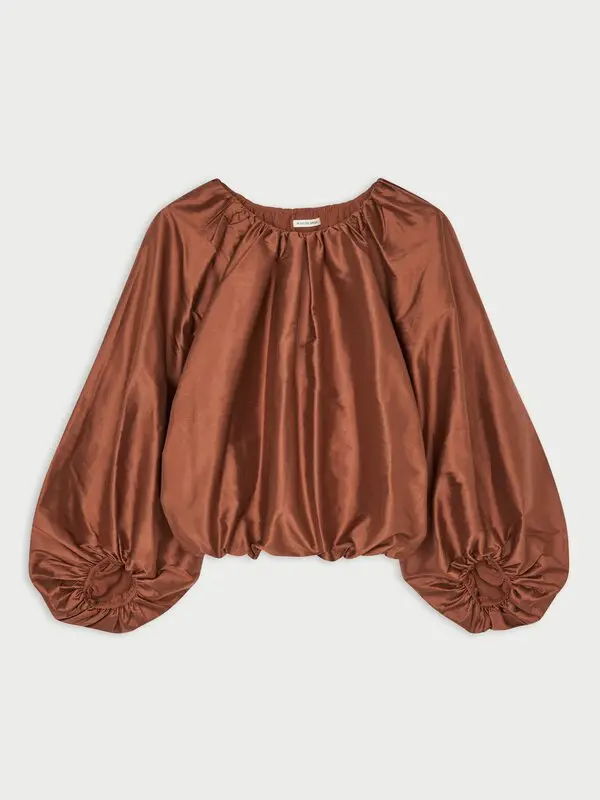 BY MALENE BIRGER Semara Silk Blouse - Brick