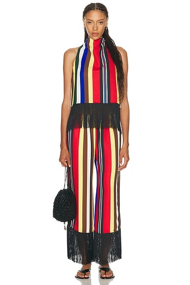 SIMONMILLER Tia Crepe Fringe Top