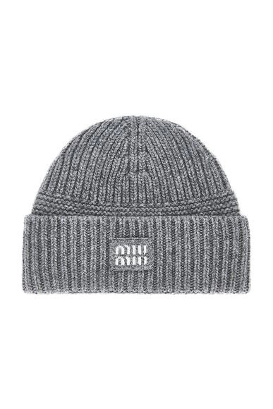 Miu Miu Cashmere Wool Beanie - Grigio