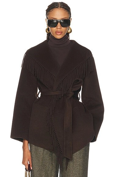 Simkhai Rowen Fringe Jacket - Chocolate