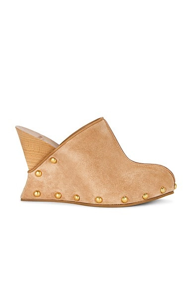 Balmain Suede Wedge Clog