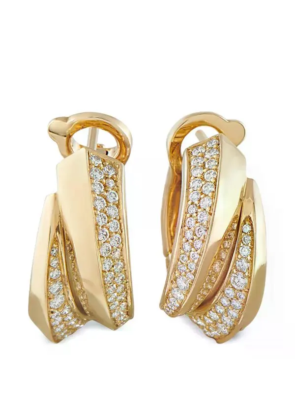 Cartier Panthère Griffe Diamond Hoop Earrings - Gold