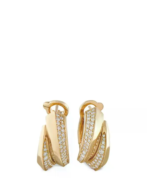Cartier Panthère Griffe Diamond Hoop Earrings - Gold